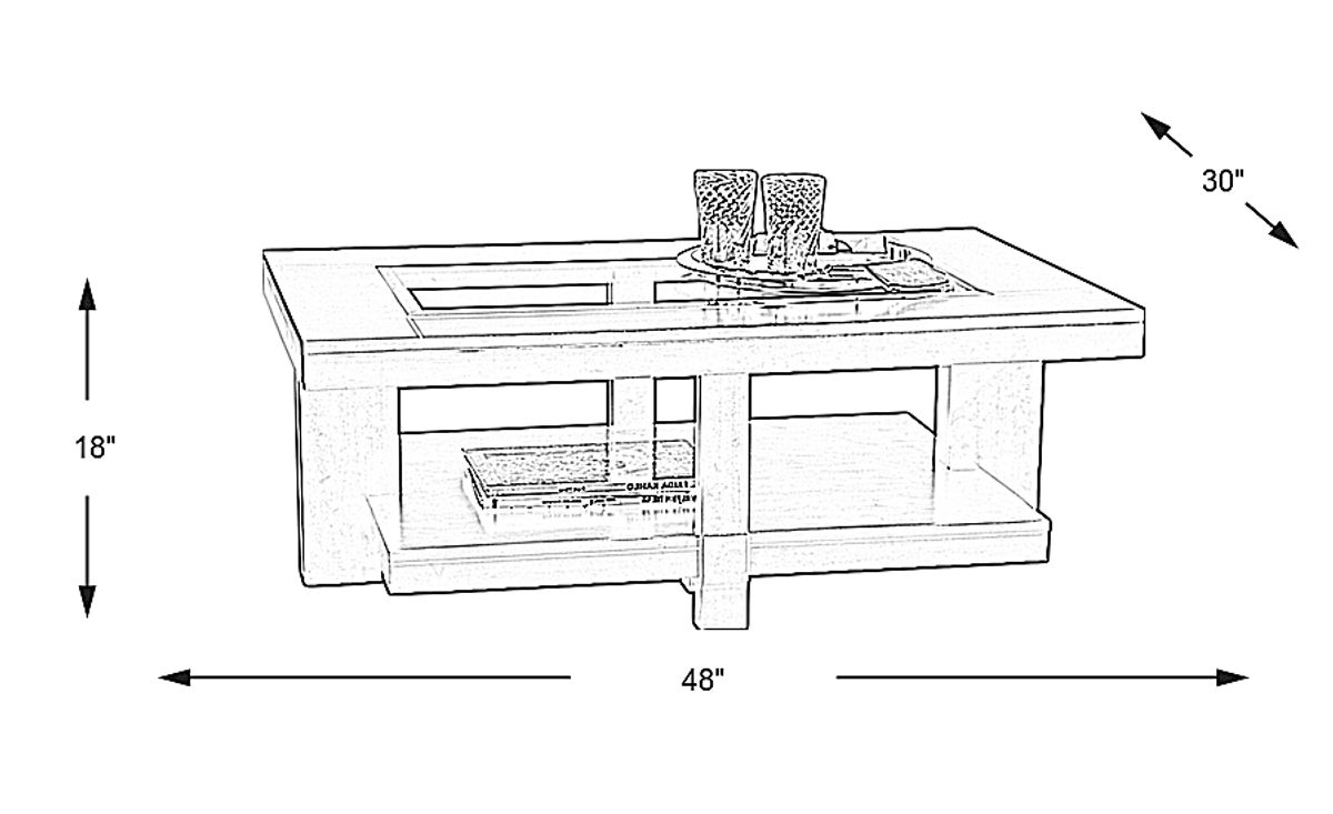 Lochlin Walnut Dark Wood Cocktail Table | Rooms to Go