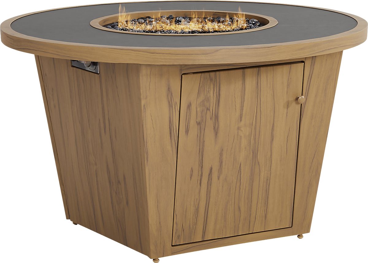 Logen Natural Light Wood Aluminum Outdoor Firepit | Rooms to Go