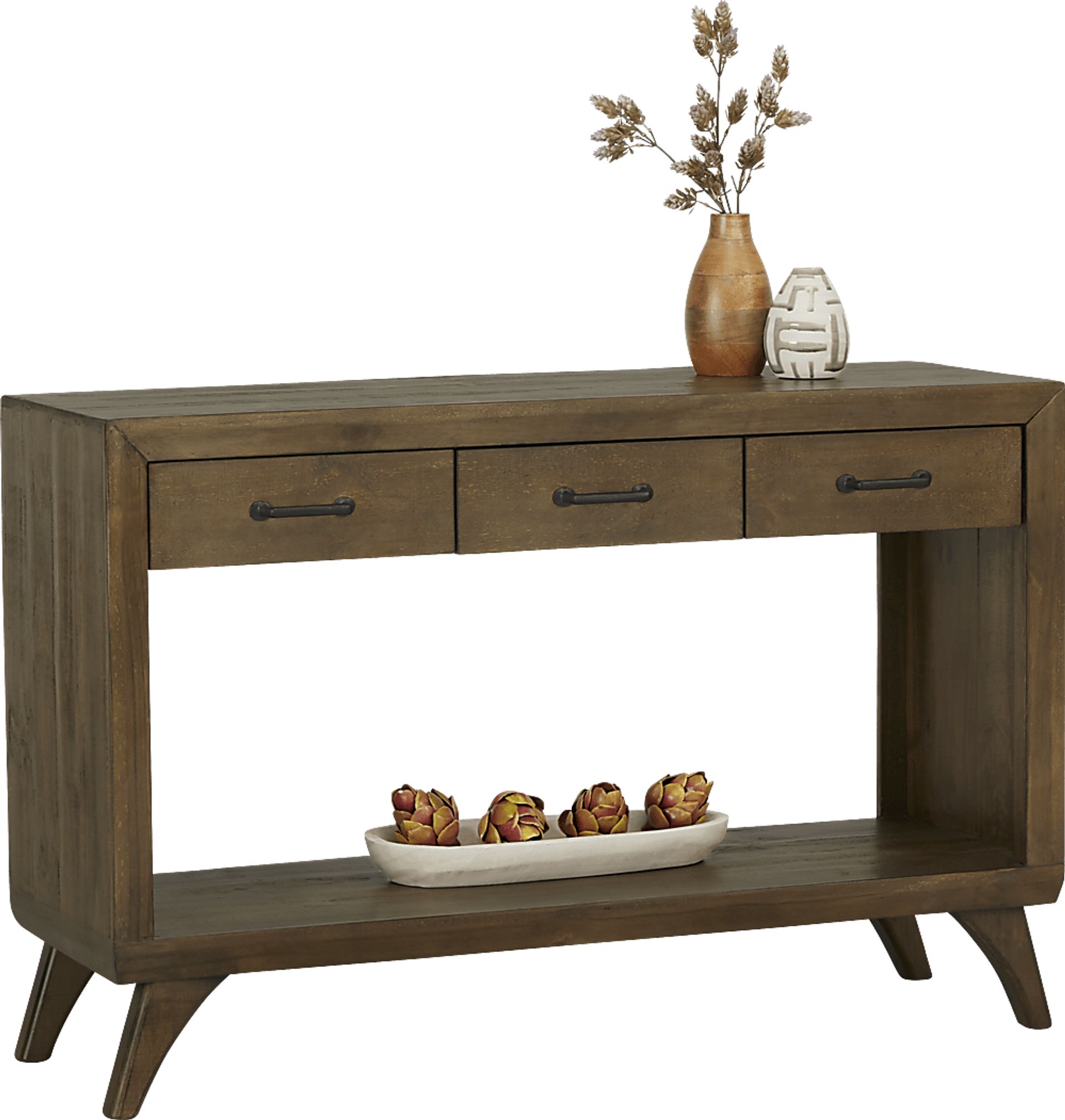 Long Valley Brown Dark Wood Sofa Table | Rooms to Go
