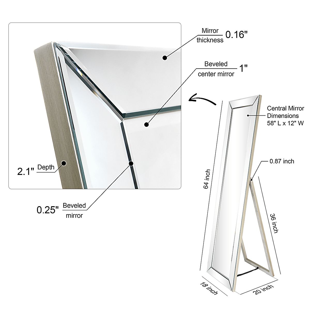 Lorai Silver Gray Mirror | Rooms to Go
