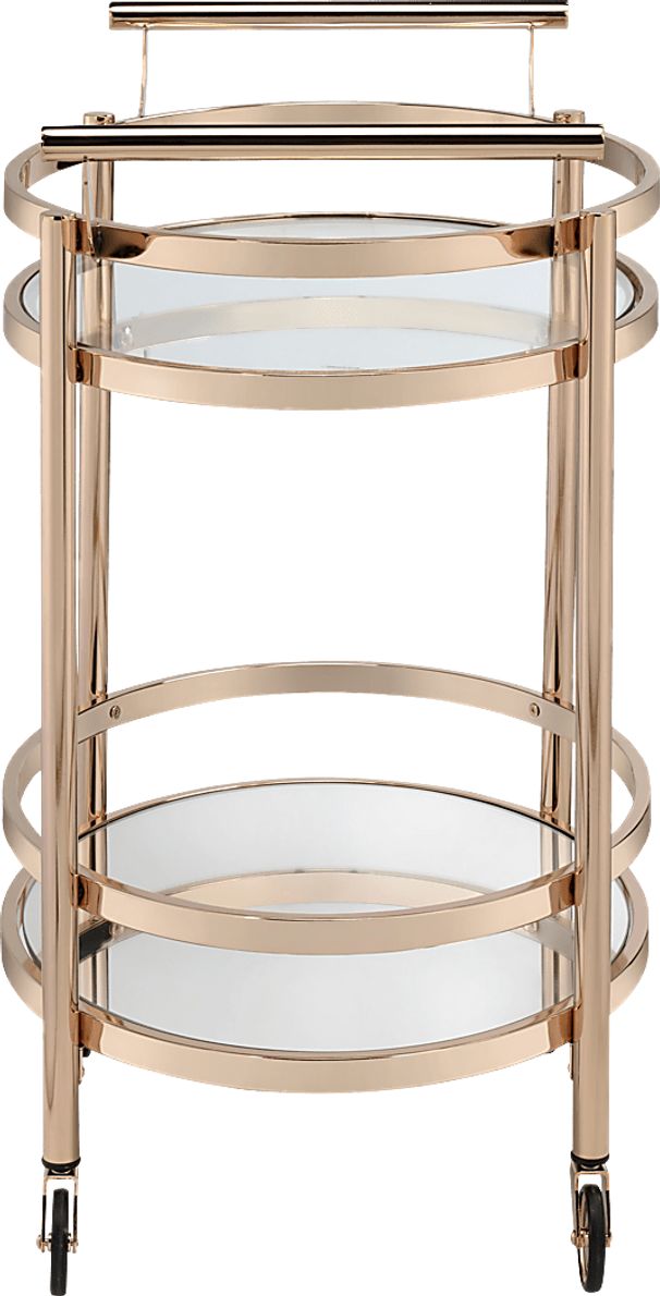 Loreen Rose Gold Bar Cart - Rooms To Go