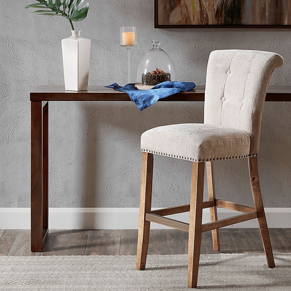 Lorio Cream Bar Stool - Rooms To Go