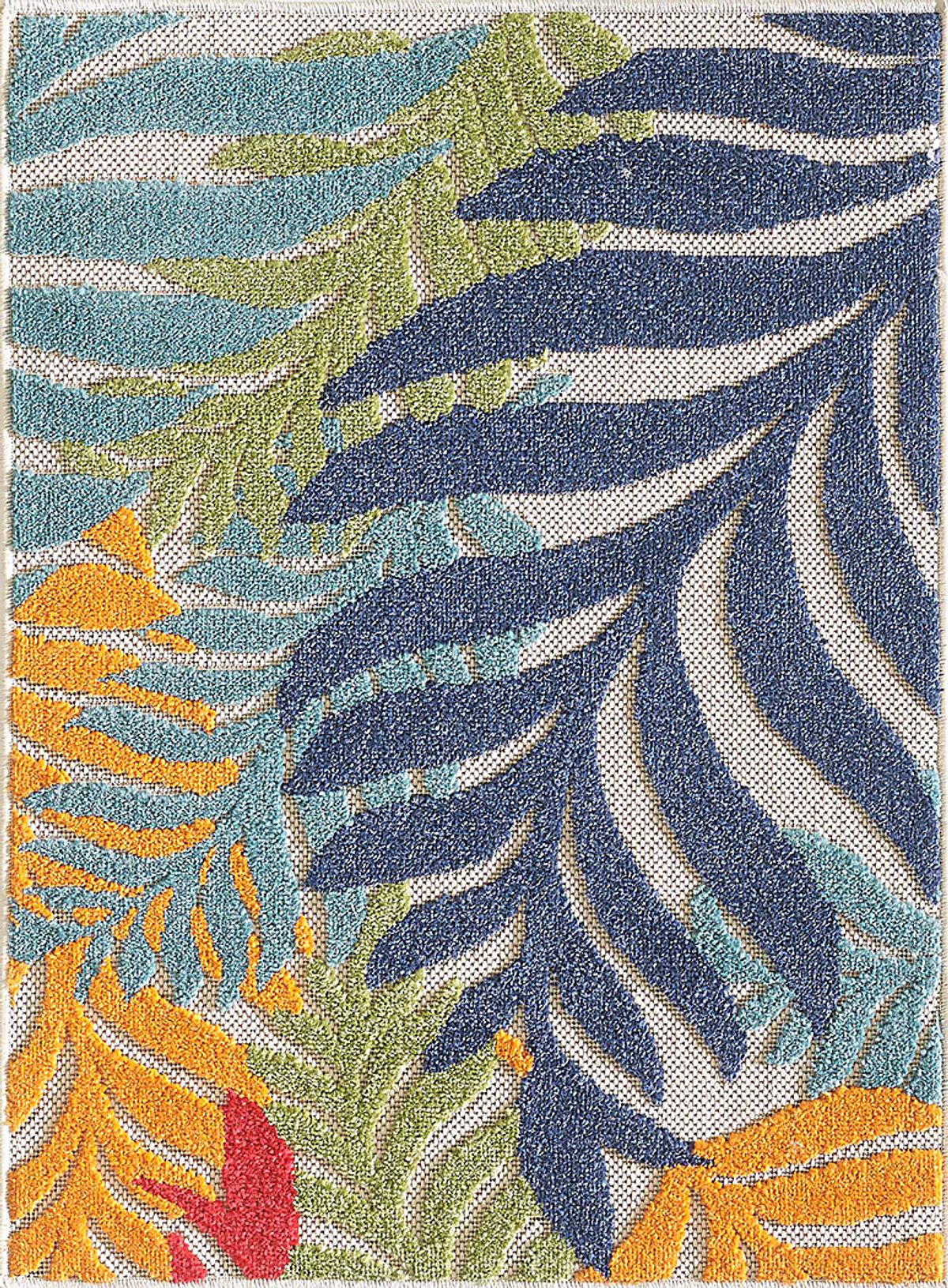 Louai Blue,Green,Orange Blue,Green,Orange,Red Outdoor Rugs | Rooms to Go