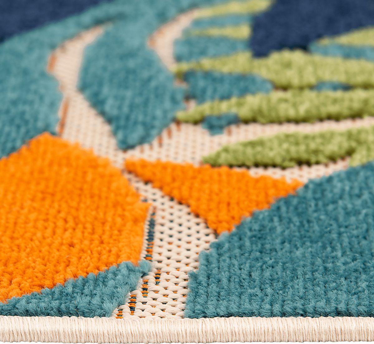 Louai Blue,Green,Orange Blue,Green,Orange,Red Outdoor Rugs | Rooms to Go