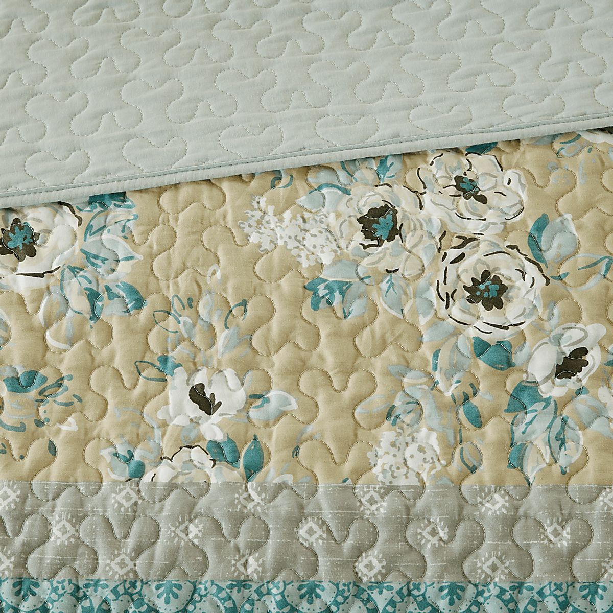 Louque Green Cotton,Polyester Fabric 6 Pc King/California King Coverlet ...