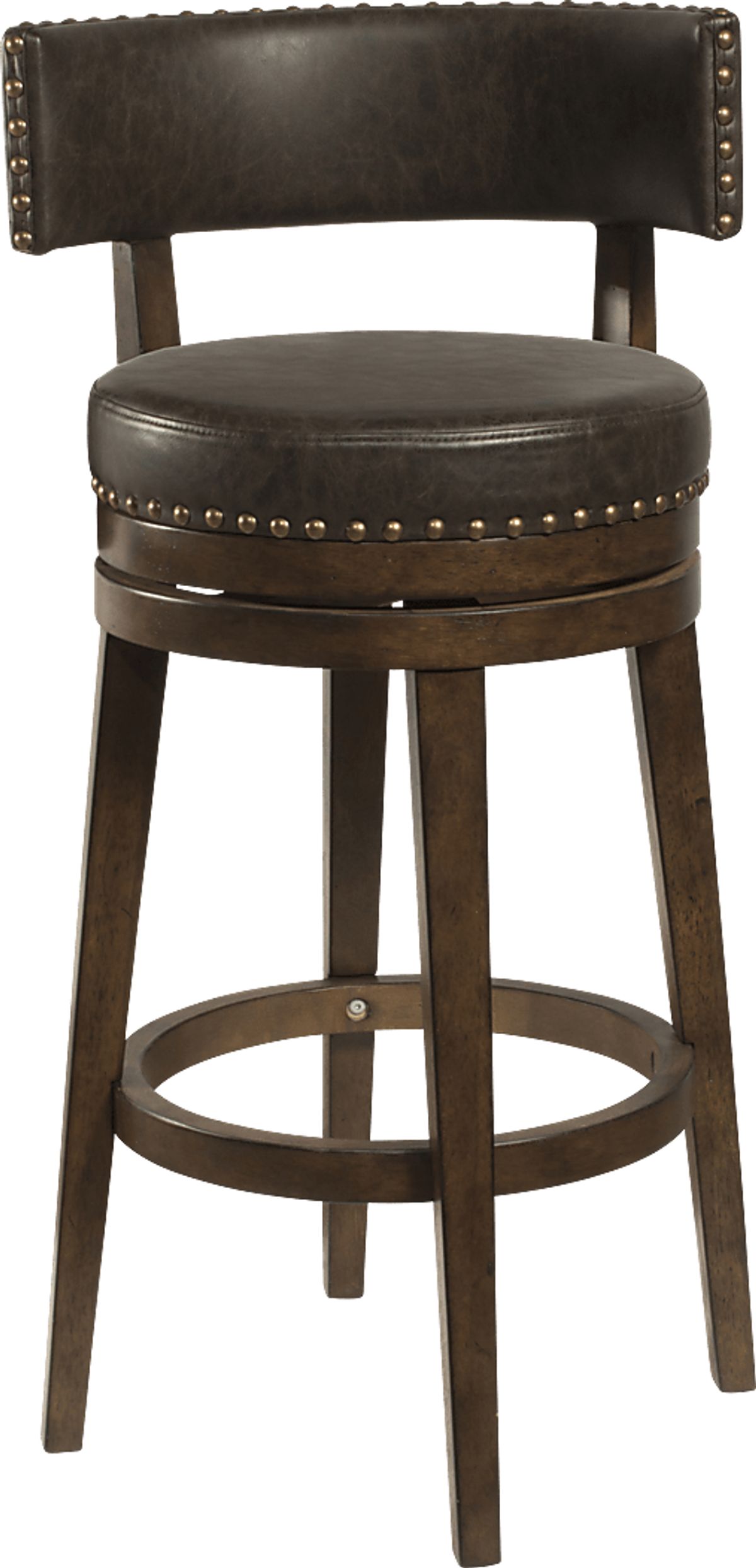 Lowrie Walnut Dark Wood Swivel Bar Height | Rooms to Go