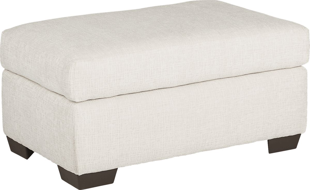Lucan Cream Beige Textured Ottoman | Rooms to Go