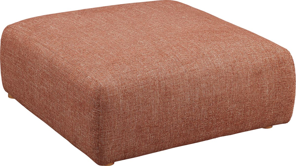 Luciay Red Polyester Fabric Ottoman | Rooms to Go