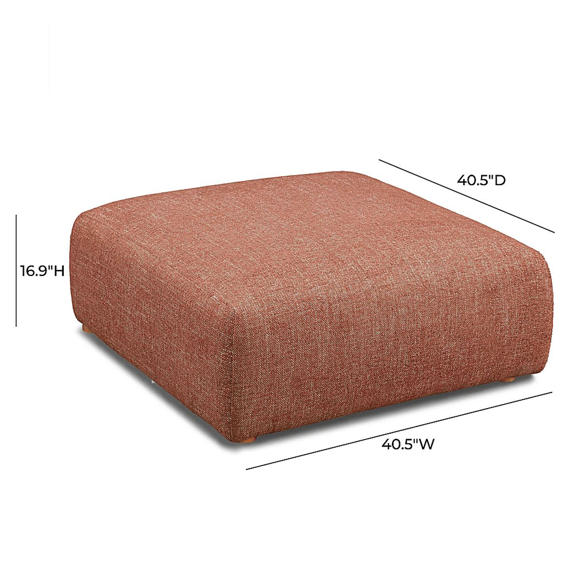 Luciay Red Polyester Fabric Ottoman | Rooms to Go