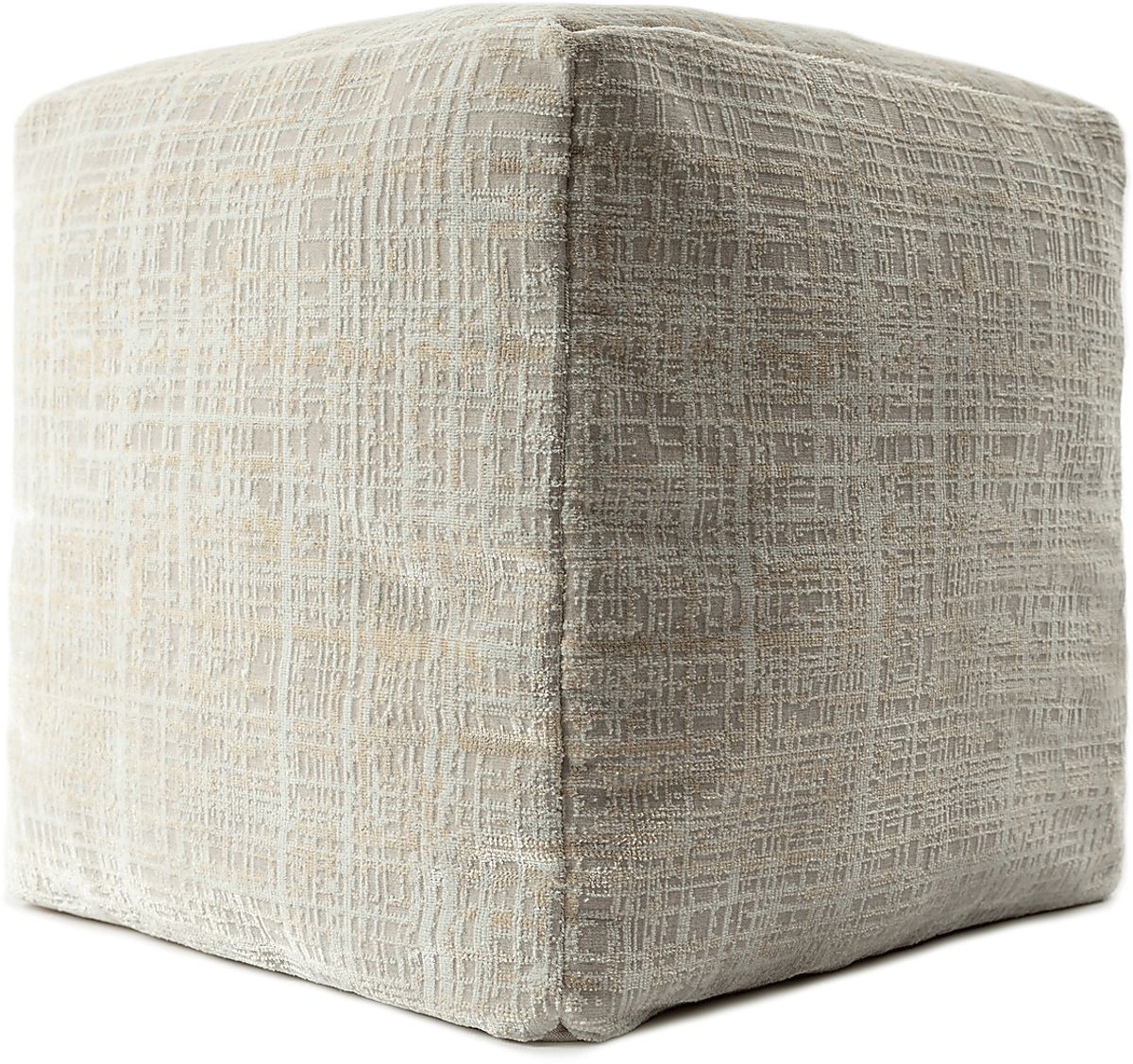 Lucilan Beige Polyester Fabric Pouf | Rooms to Go