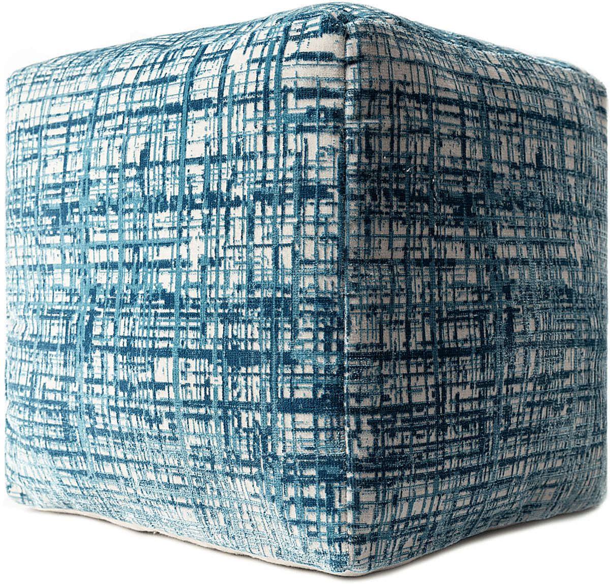 Lucilan Blue Polyester Fabric Pouf | Rooms to Go