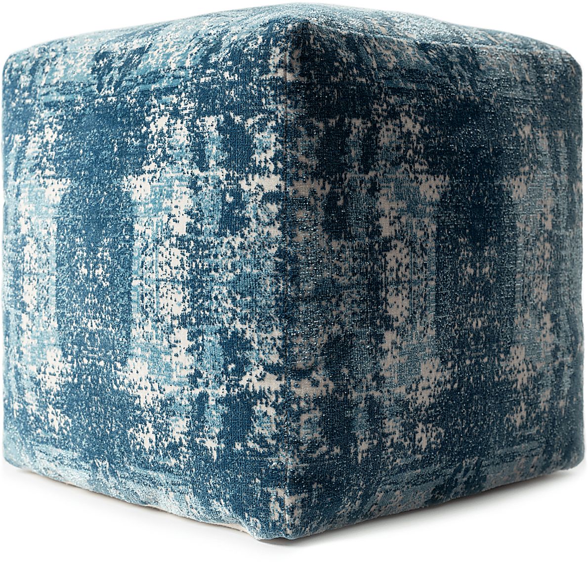 Natalina Dark Blue Pouf - Rooms To Go