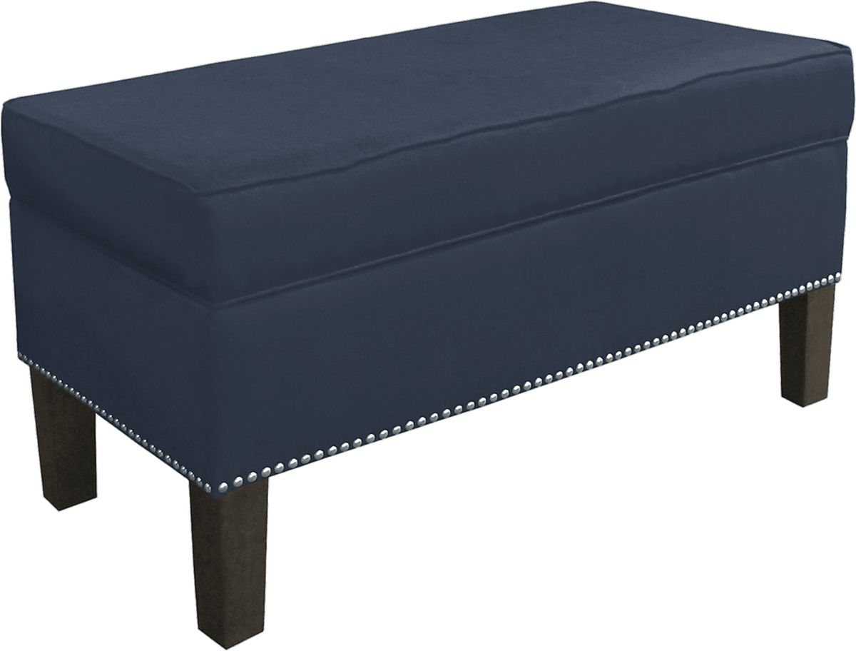 Lucy Lane Navy Blue Storage Bench | Rooms to Go