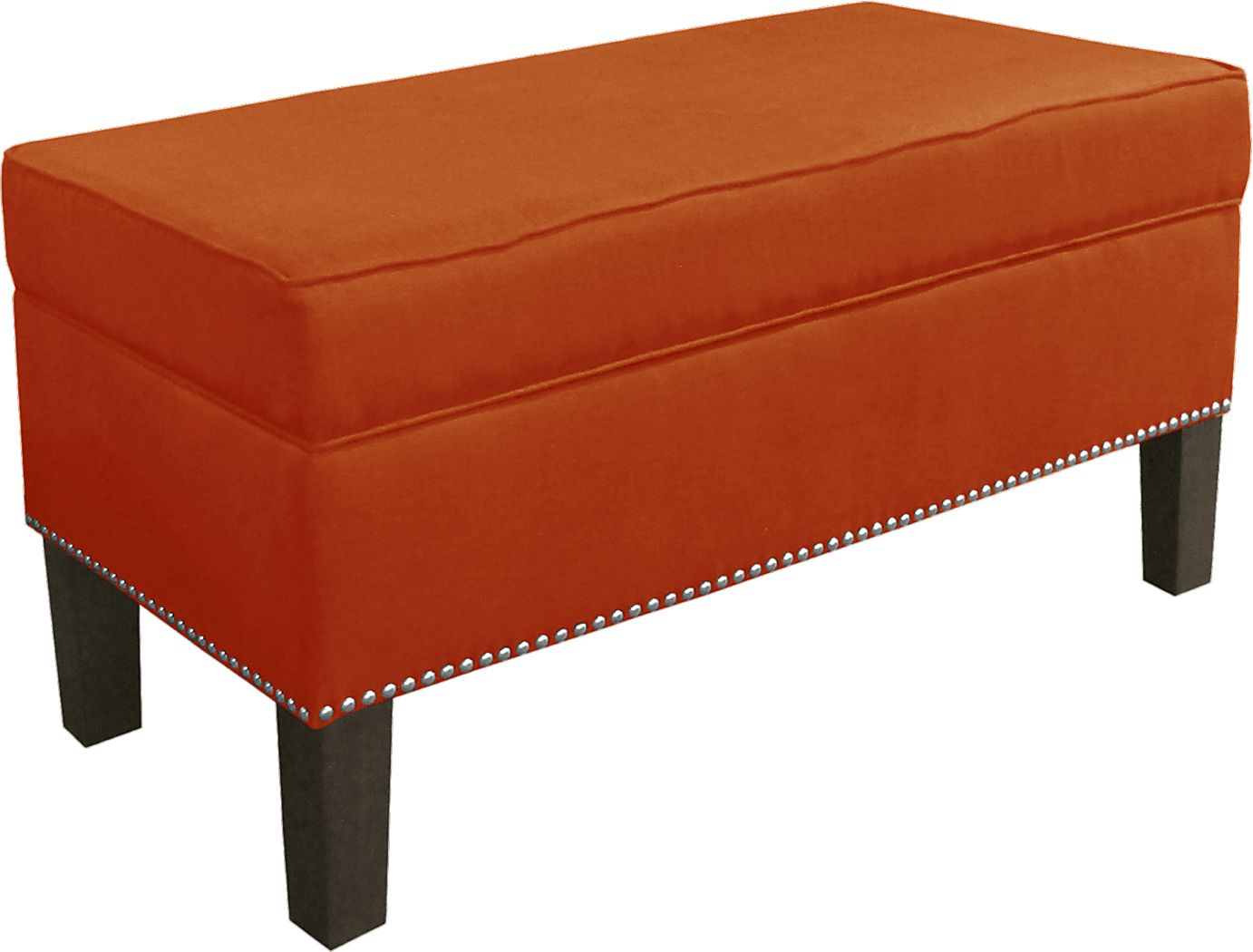 Lucy Lane Tangerine Orange Linen Fabric Storage Bench | Rooms to Go