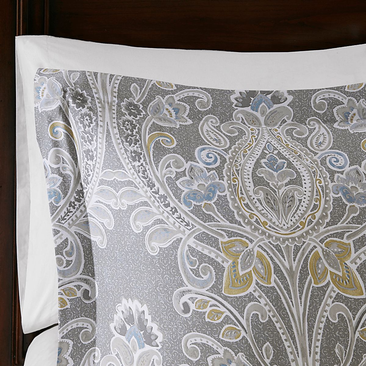 Lulon Gray Cotton Fabric 6 Pc Full Comforter Set | Rooms to Go
