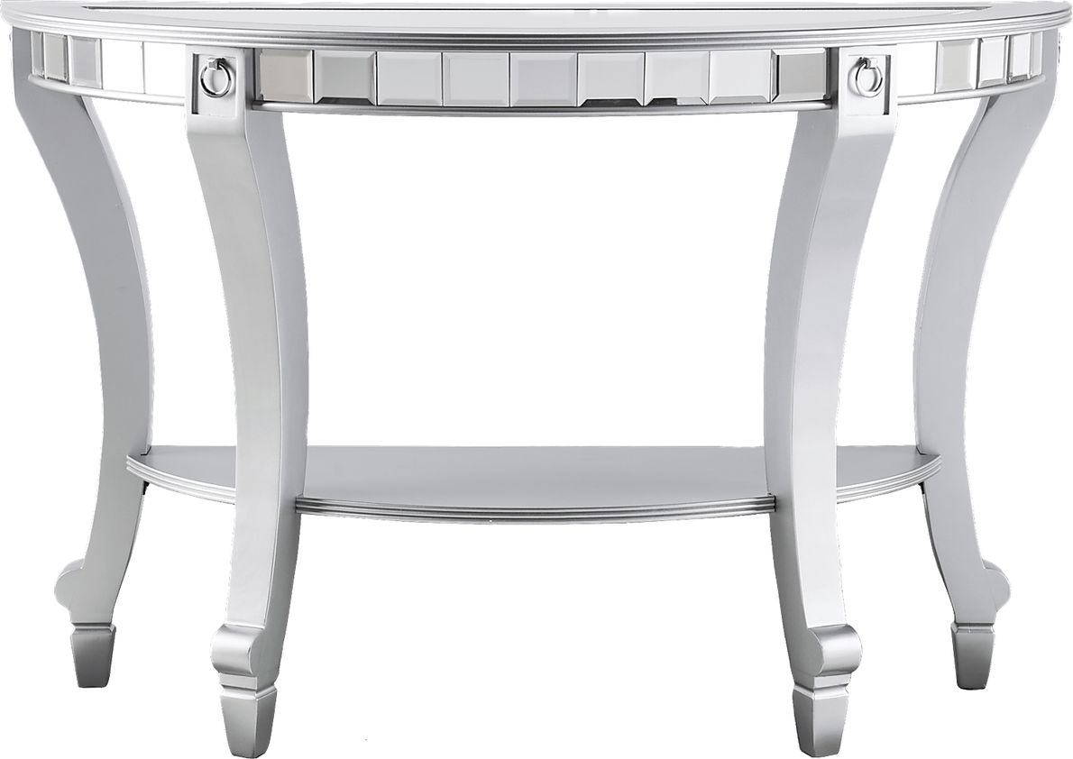 Lumley Mirrored,Silver Gray,White Console Table - Rooms To Go