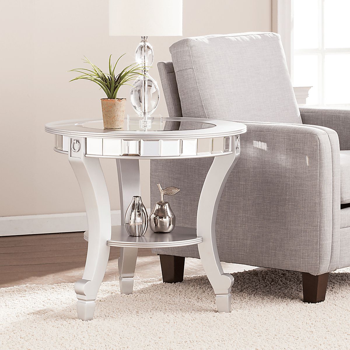 Lumley Silver Gray End Table | Rooms to Go