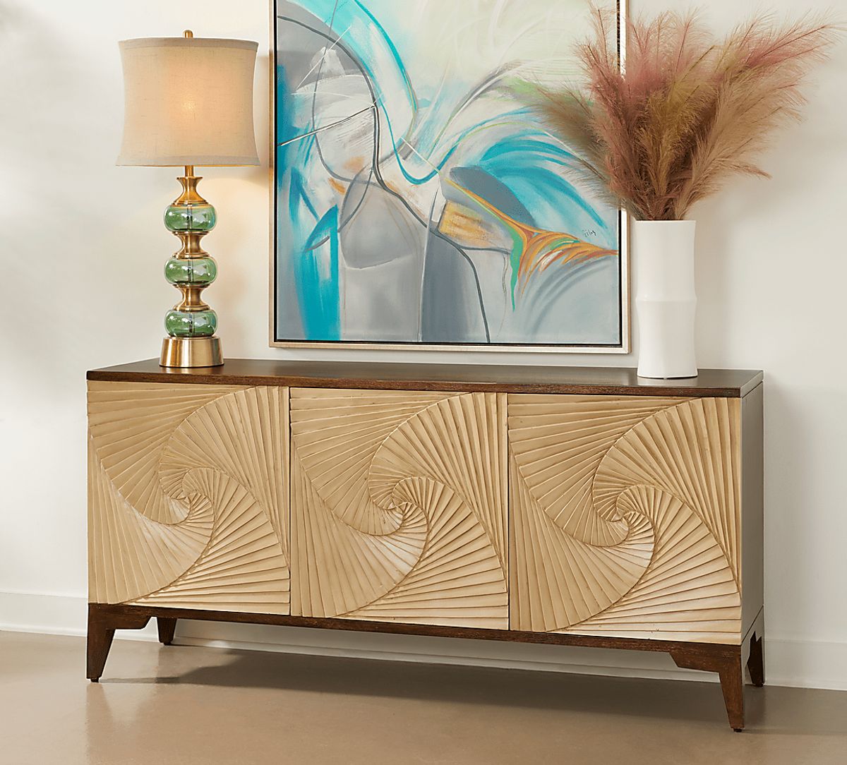 Luwana Brown Dark Wood Credenza | Rooms to Go