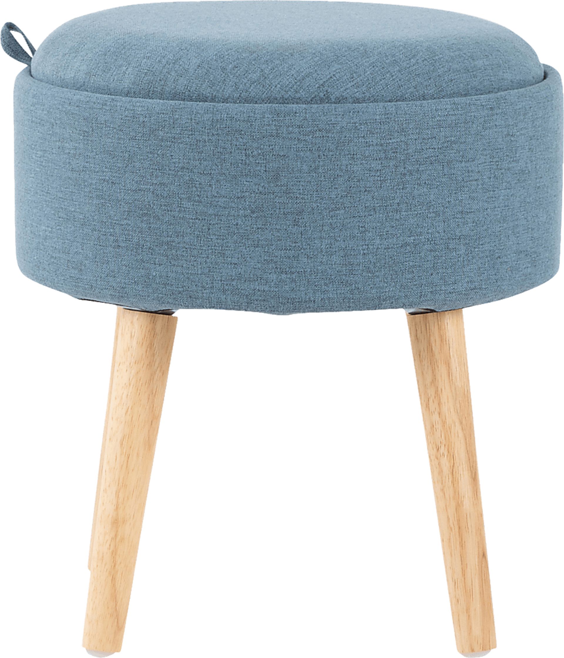 Luxomni Blue Cotton,Polyester Fabric Accent Stool | Rooms to Go