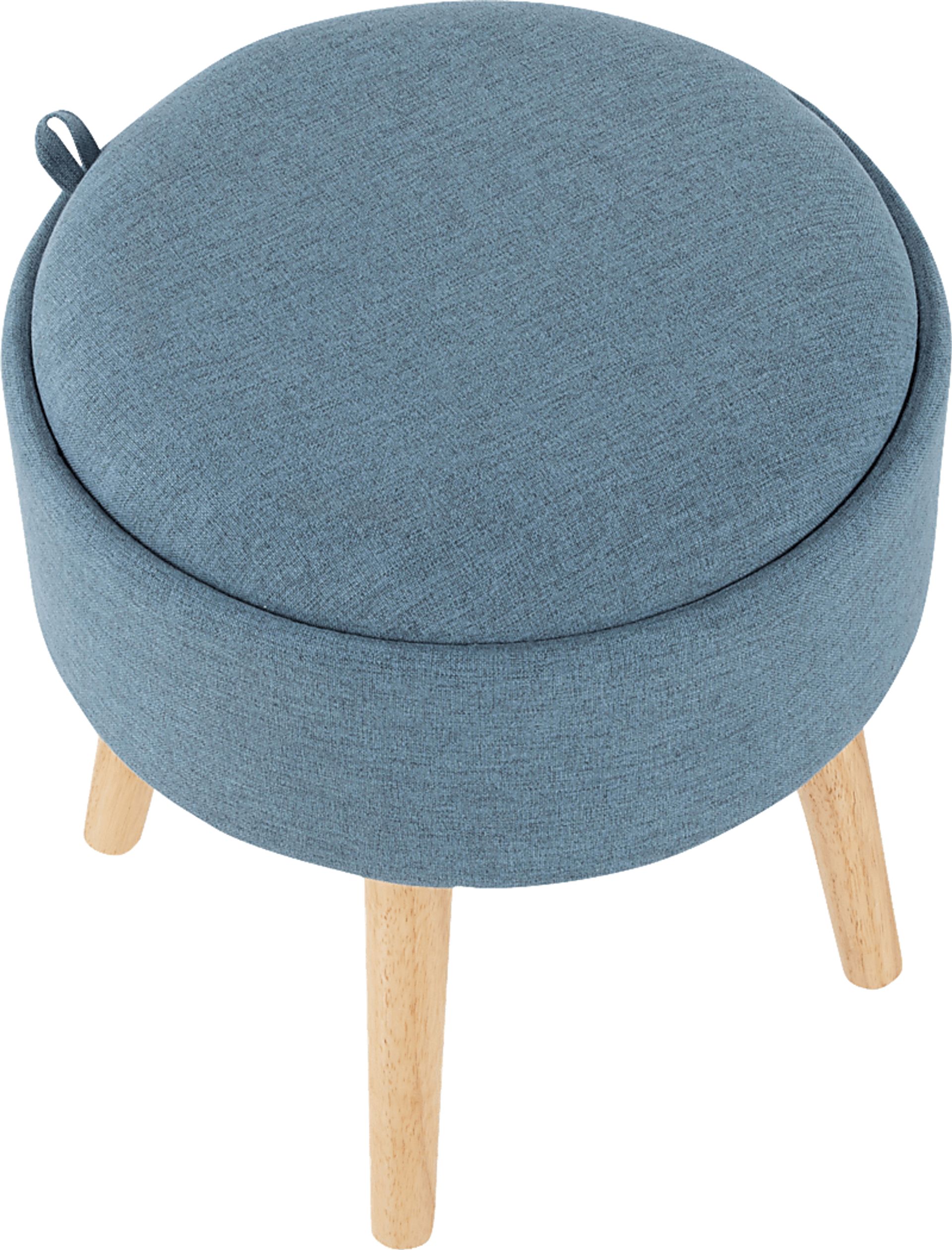 Luxomni Blue Cotton,Polyester Fabric Accent Stool | Rooms to Go