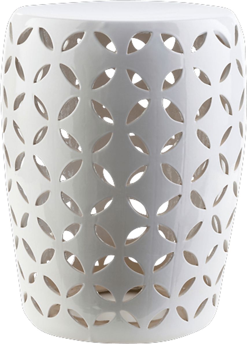 Lwandle White Colors,White Ceramic Outdoor Stool - Rooms To Go