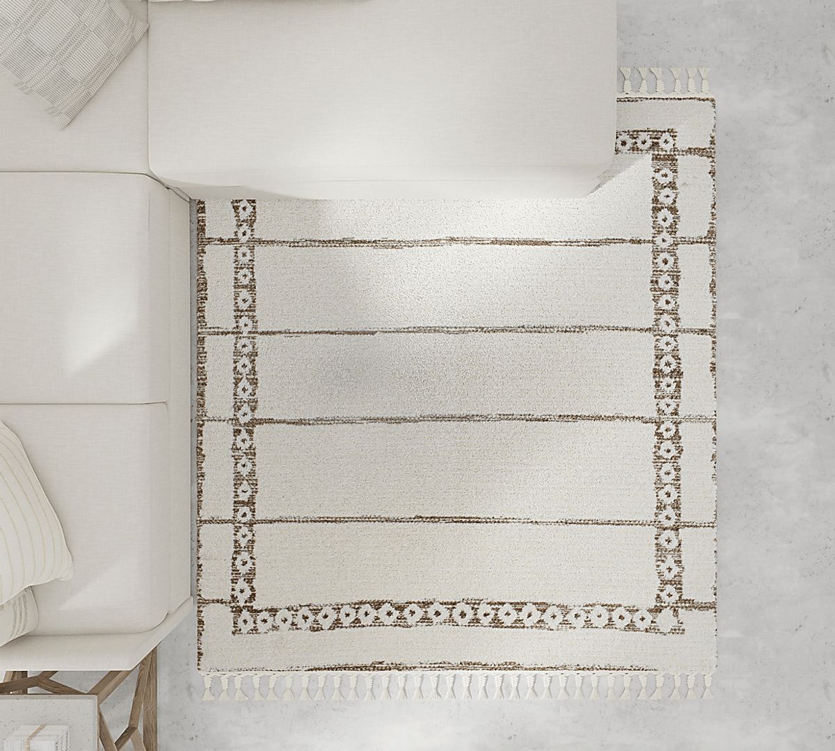 Lykol Tan,White Beige,Brown,White Rugs | Rooms to Go