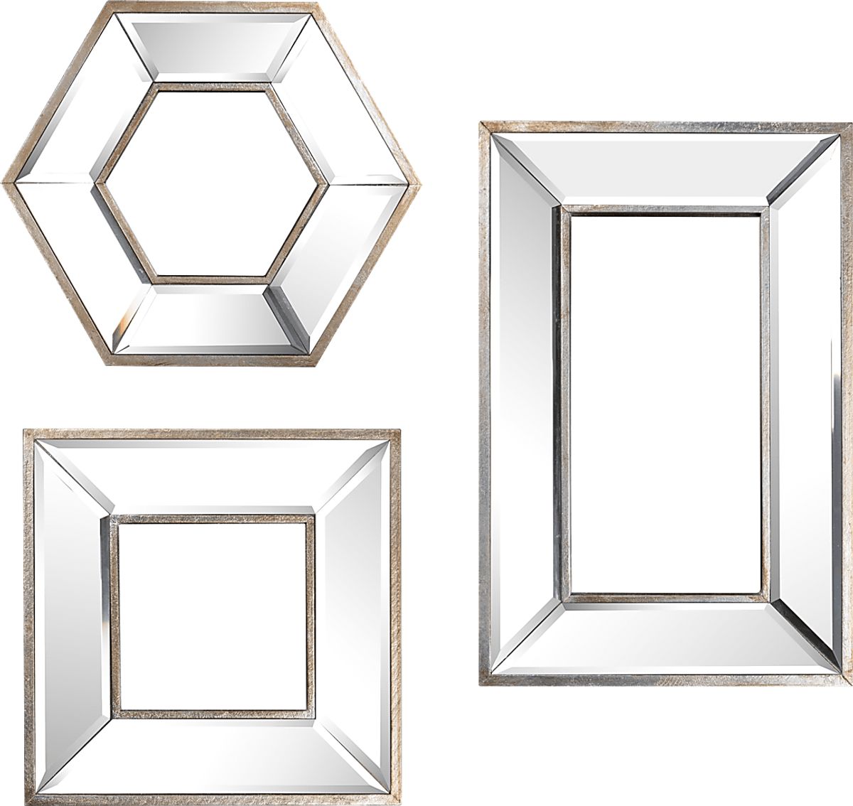 Lynah Silver Gray Mirror, Set Of 3 | Rooms to Go
