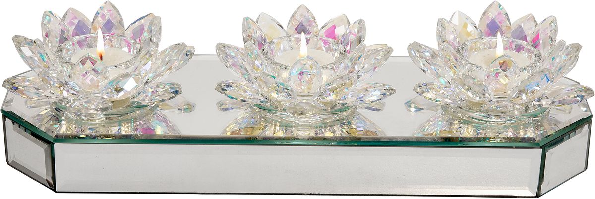 Lyndle Clear White Candle Holder | Rooms to Go