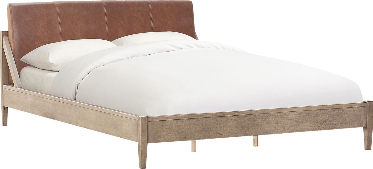 Lynngate Brown Dark Wood Polyurethane Fabric Queen Bed | Rooms to Go