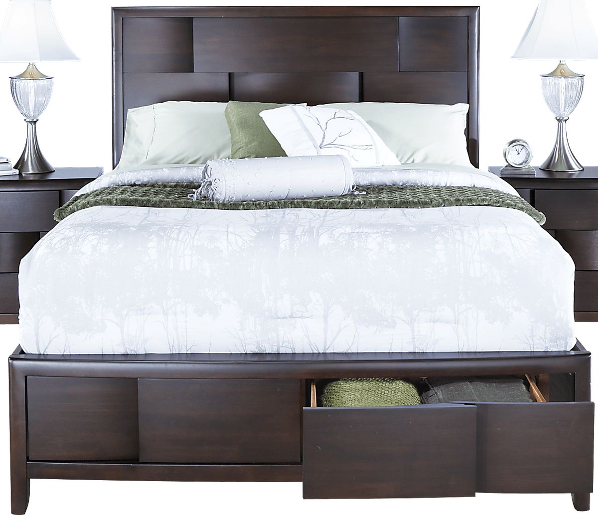 Lynwood Walnut 3 Pc King Storage Bed | Rooms to Go