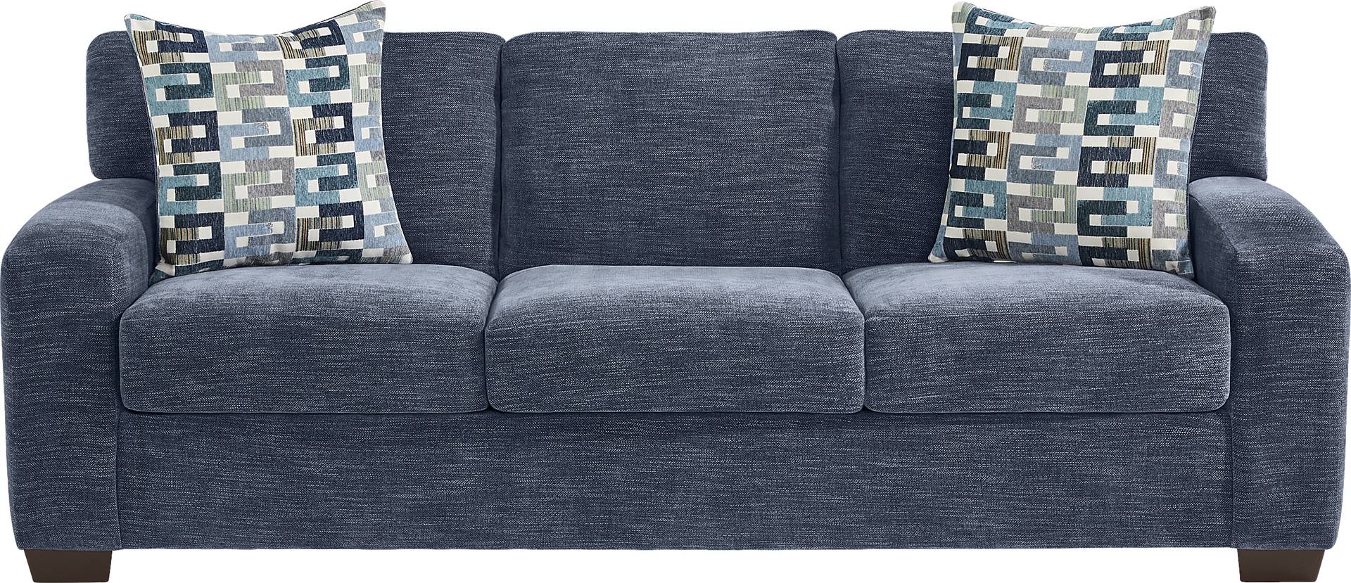 Lynwood 7 Pc Blue Woven Sleeper Living Room Set With Stationary ...