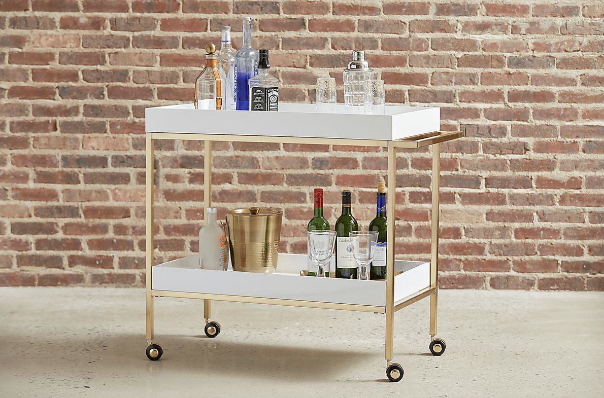 Mabelvale White Bar Cart - Rooms To Go