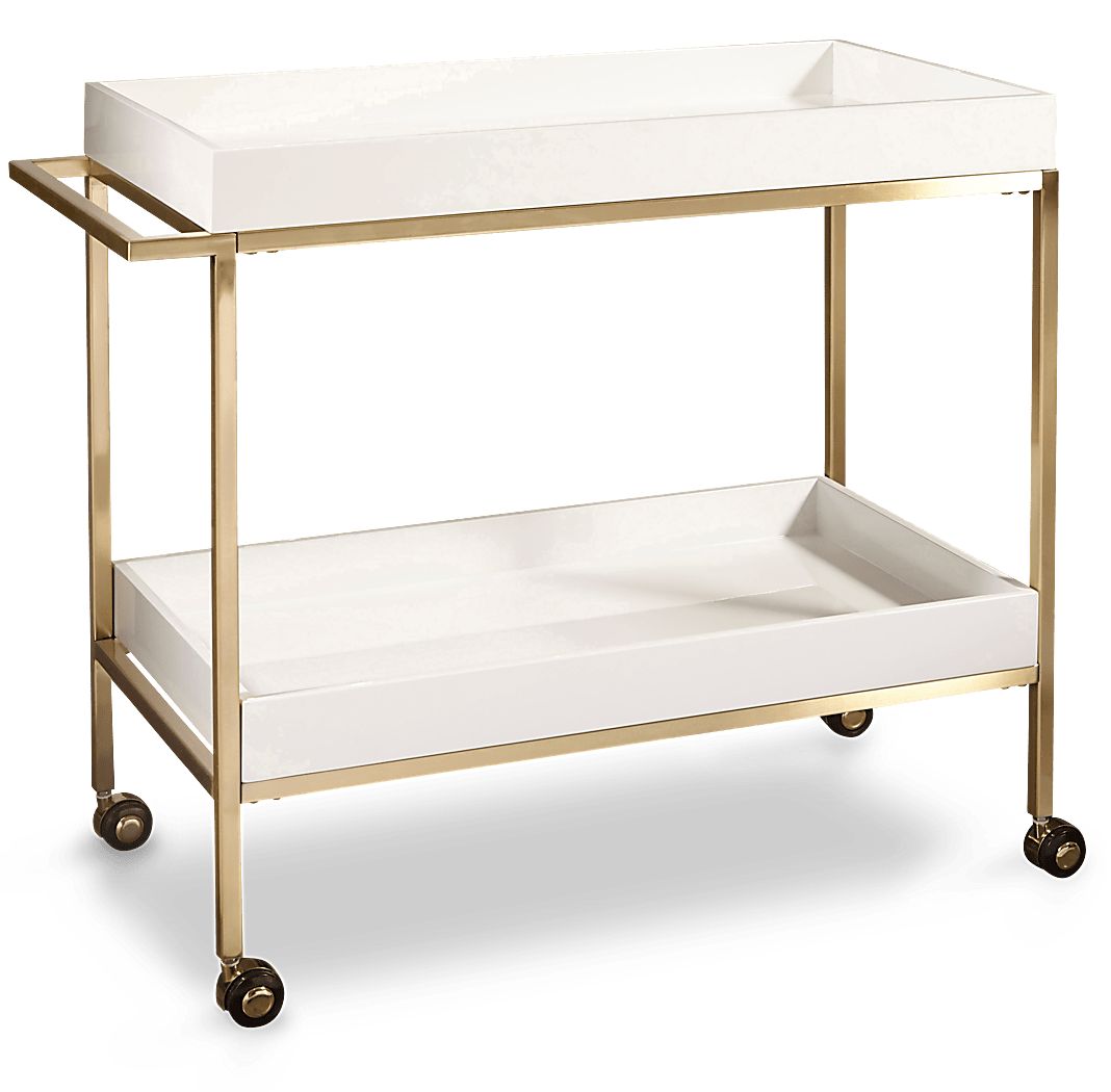 Mabelvale White Bar Cart - Rooms To Go
