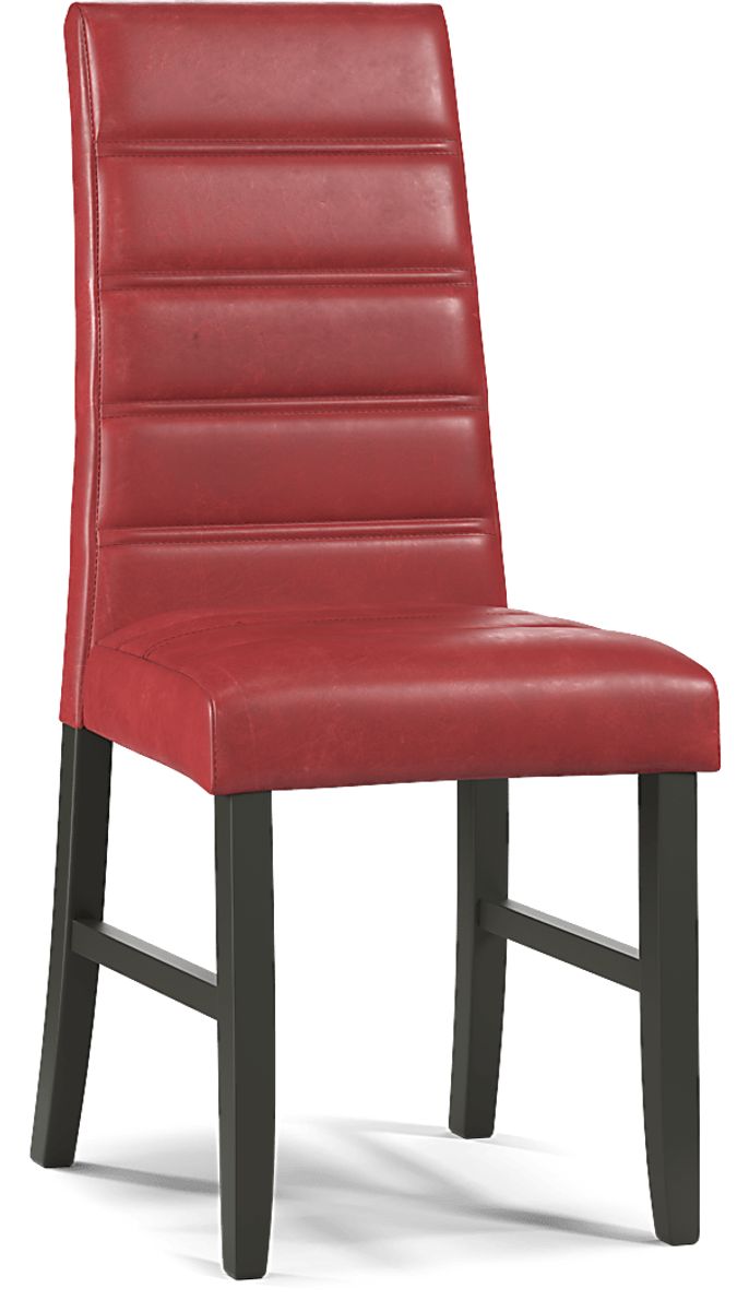 Mabry Espresso Dark Wood Red Side Chair - Rooms To Go