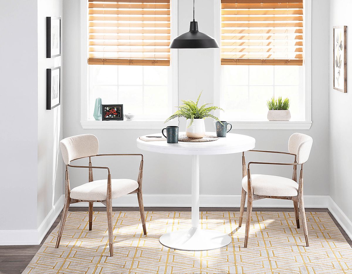 Mackling Cream Colors,Light Wood,White Arm Chair, Set Of 2 | Rooms to Go