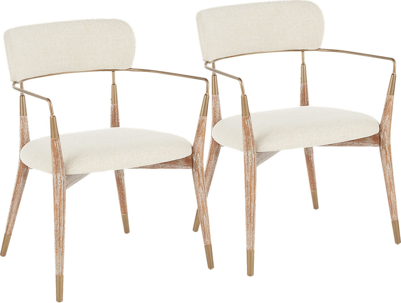 Mackling Cream Colors,Light Wood,White Arm Chair, Set Of 2 | Rooms to Go