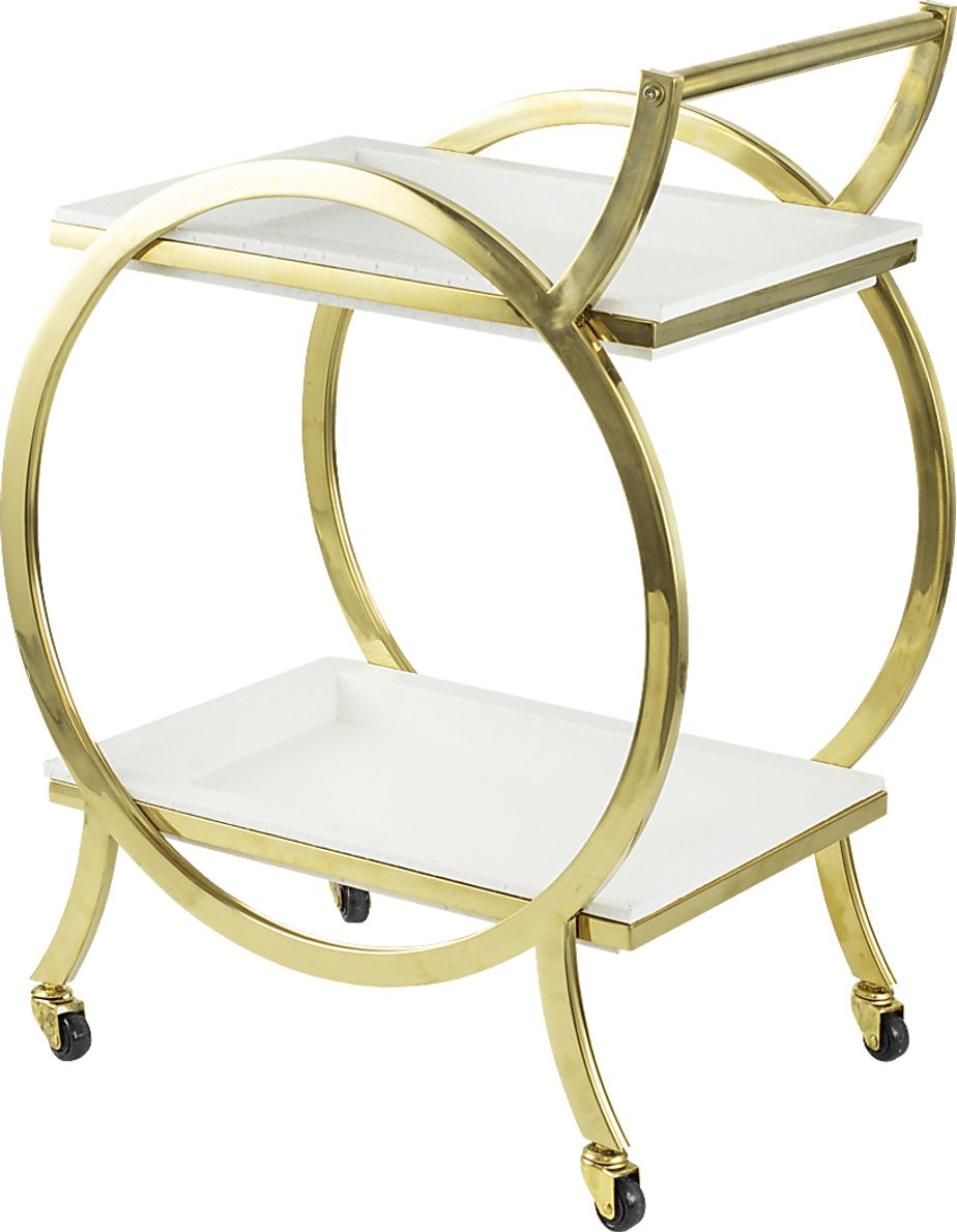 Maebelle White Bar Cart - Rooms To Go