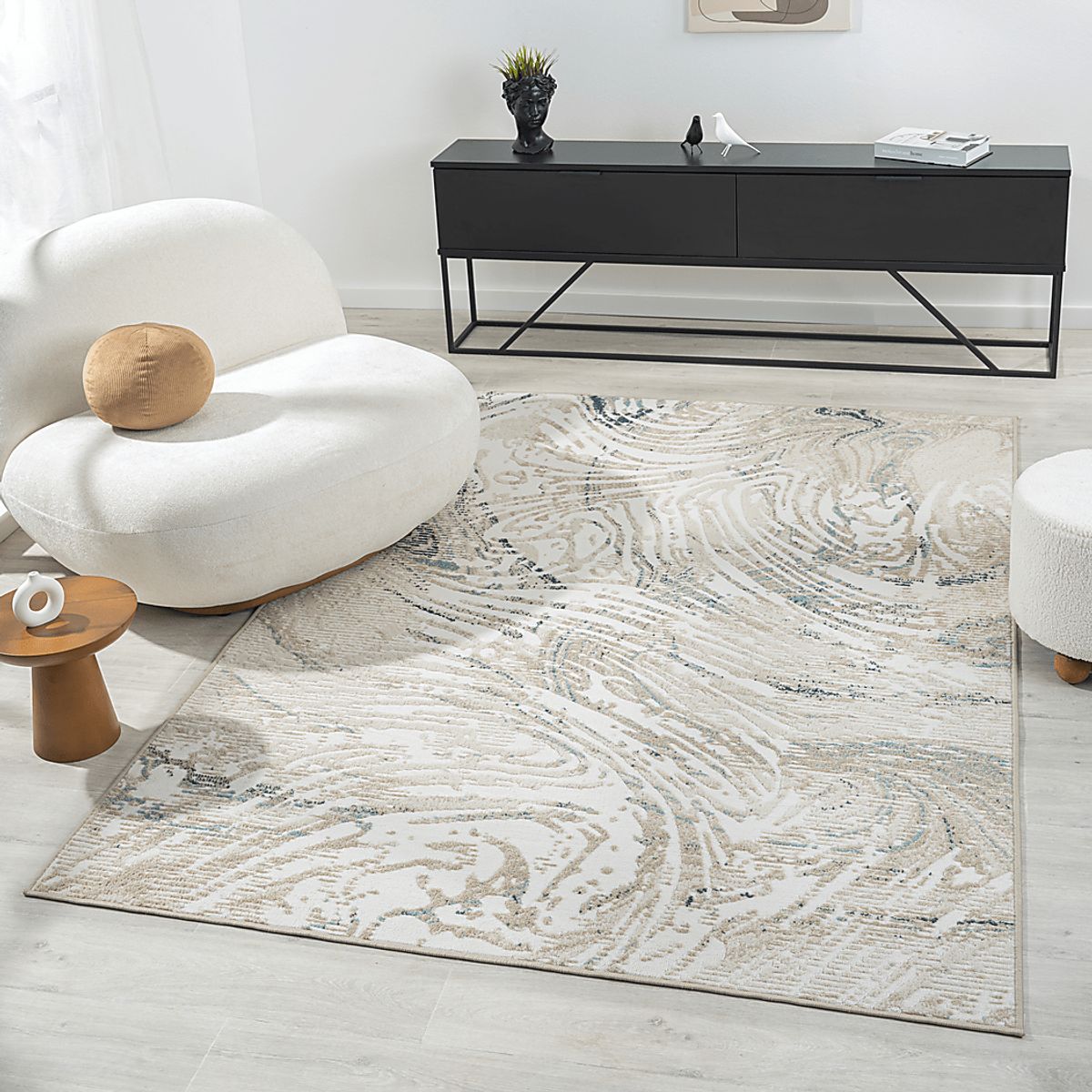 Nour Blue,Gray Rugs | Rooms to Go
