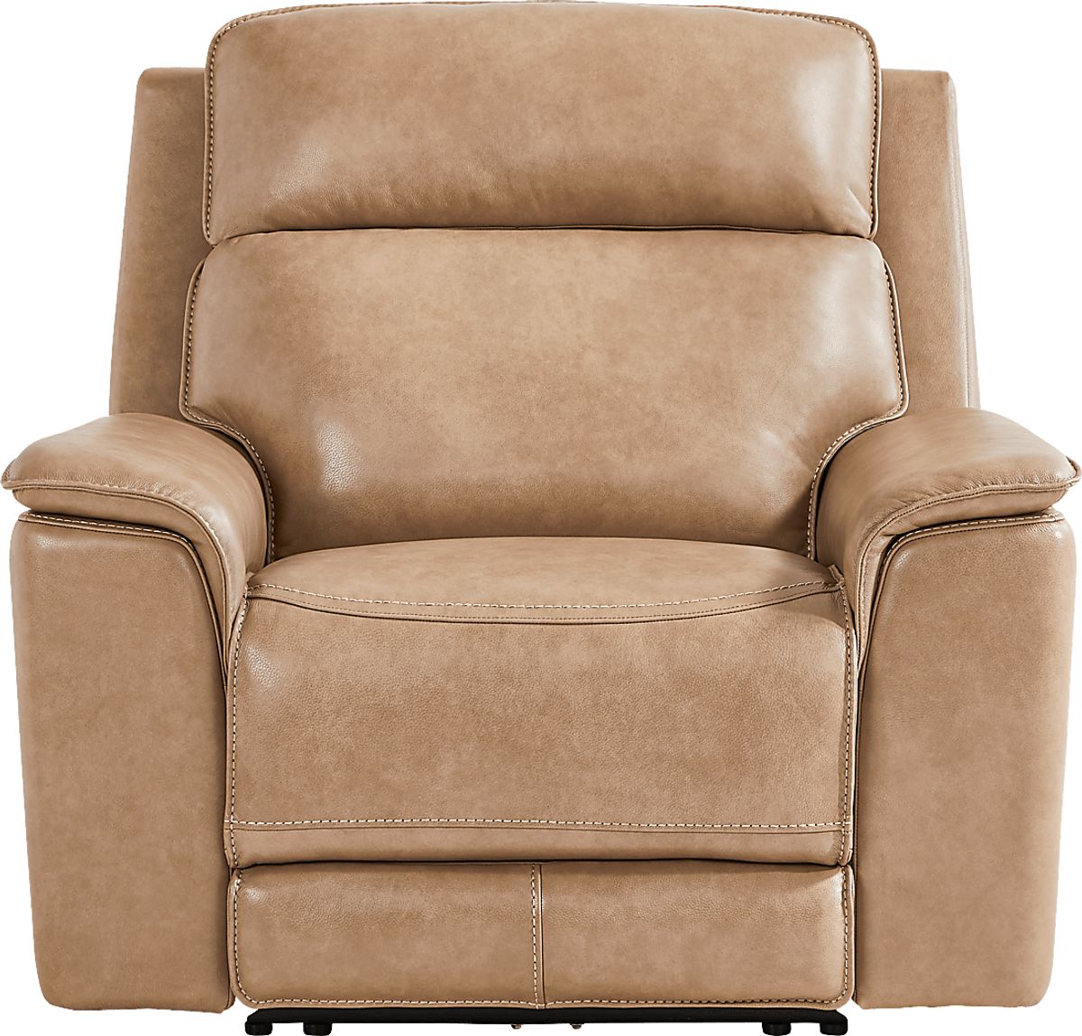 Magellan Sand Beige Leather Dual Power Recliner | Rooms to Go