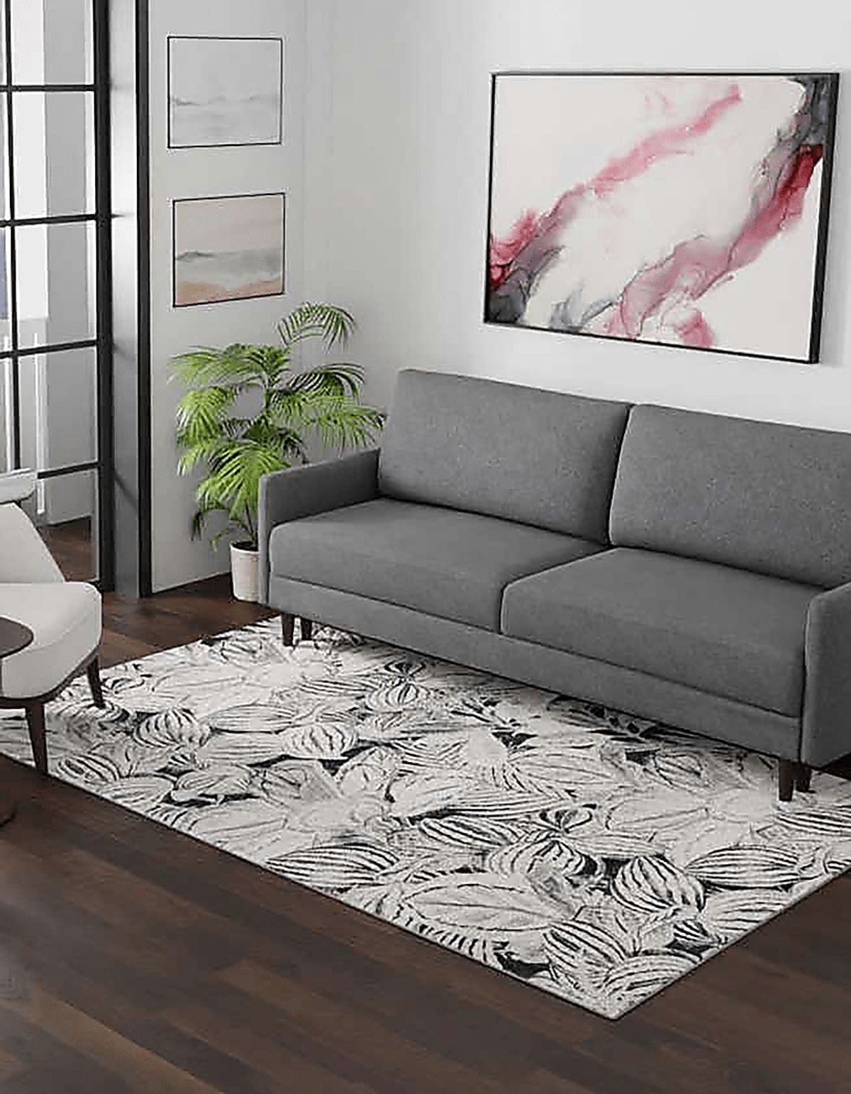 Magnolia Charcoal,Ivory Beige,Black,Gray Rugs | Rooms to Go