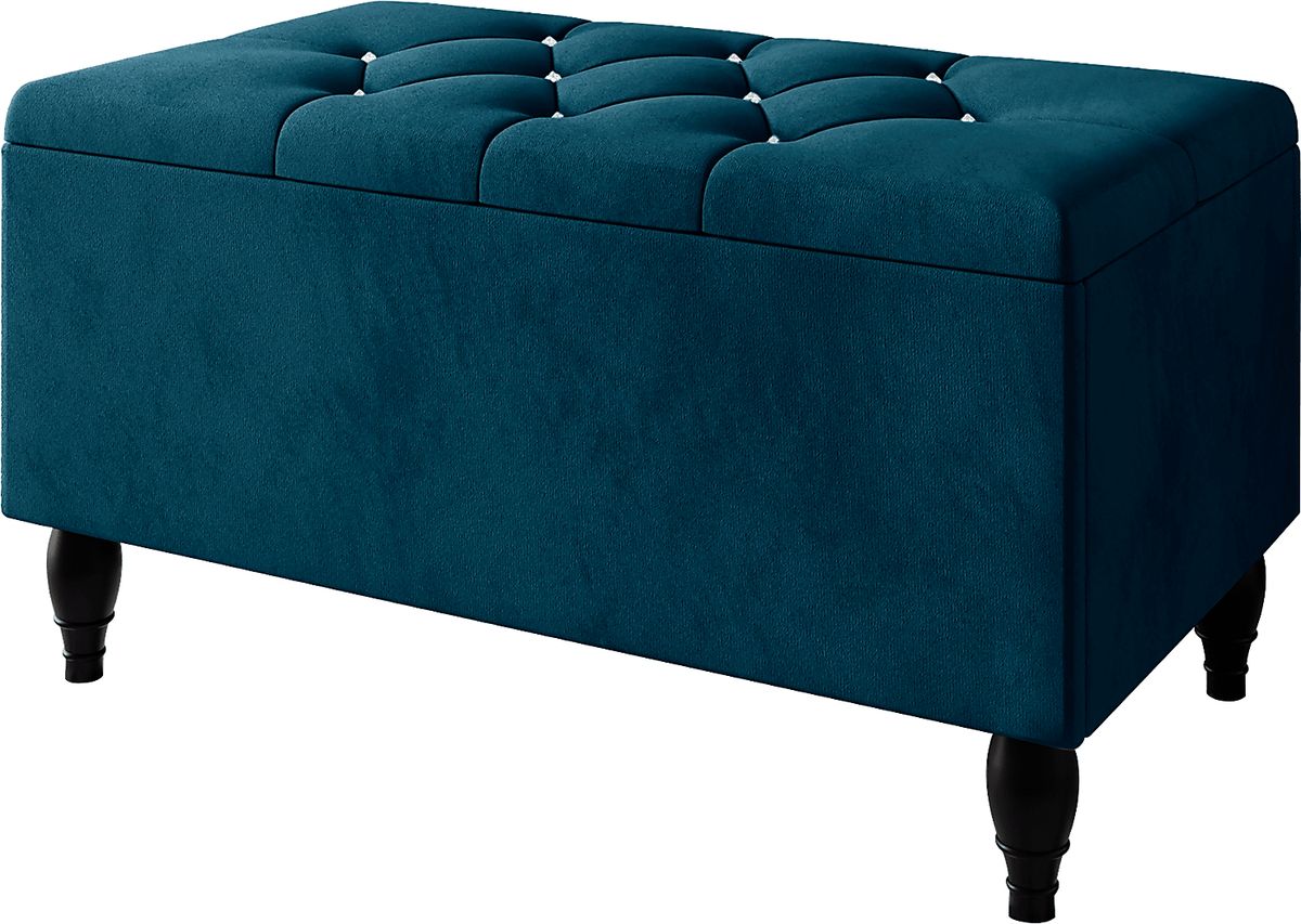 Malachi Blue Colors Polyester Fabric Queen Bed Storage | Rooms to Go