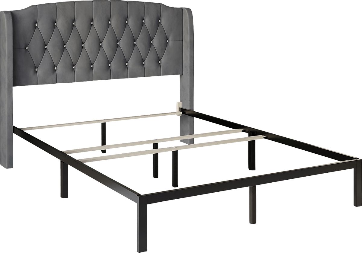 Malachi Gray Polyester Fabric Full Bed Storage | Rooms to Go