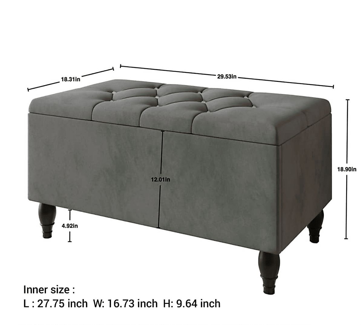 Malachi Gray Polyester Fabric King Bed Storage | Rooms to Go