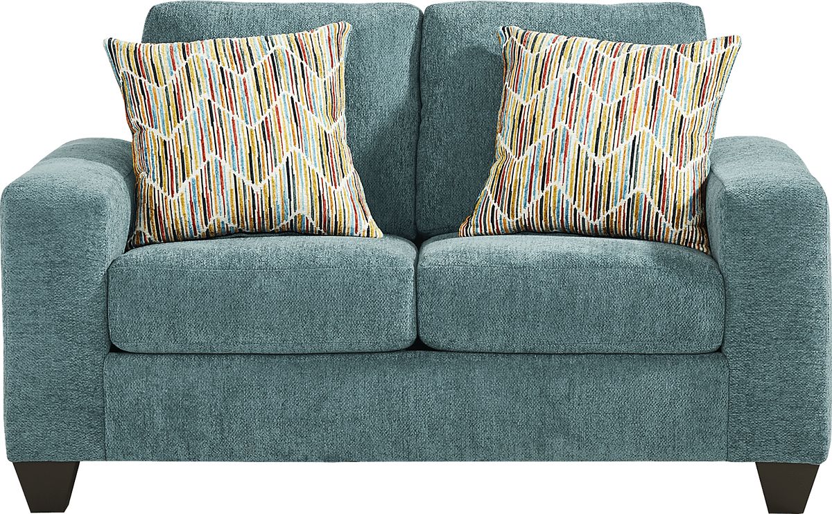 Mallard Trace Teal Blue,Green Textured Loveseat | Rooms to Go