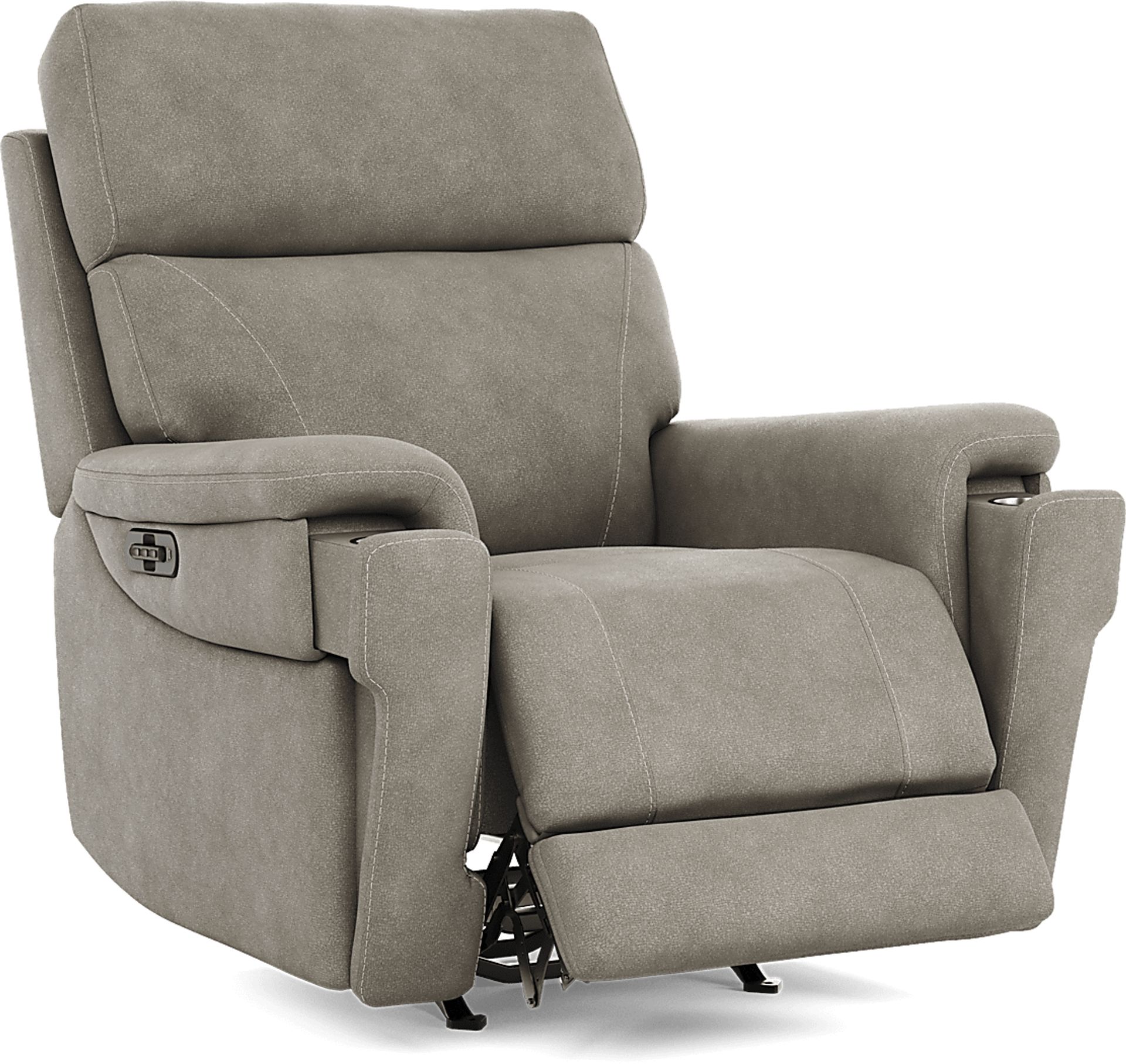 Malone Gray Microfiber Triple Power Rocker Recliner | Rooms to Go