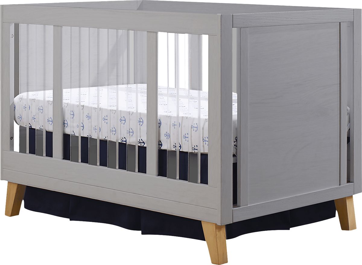 Malou Gray,Natural Gray,Light Wood Crib | Rooms to Go