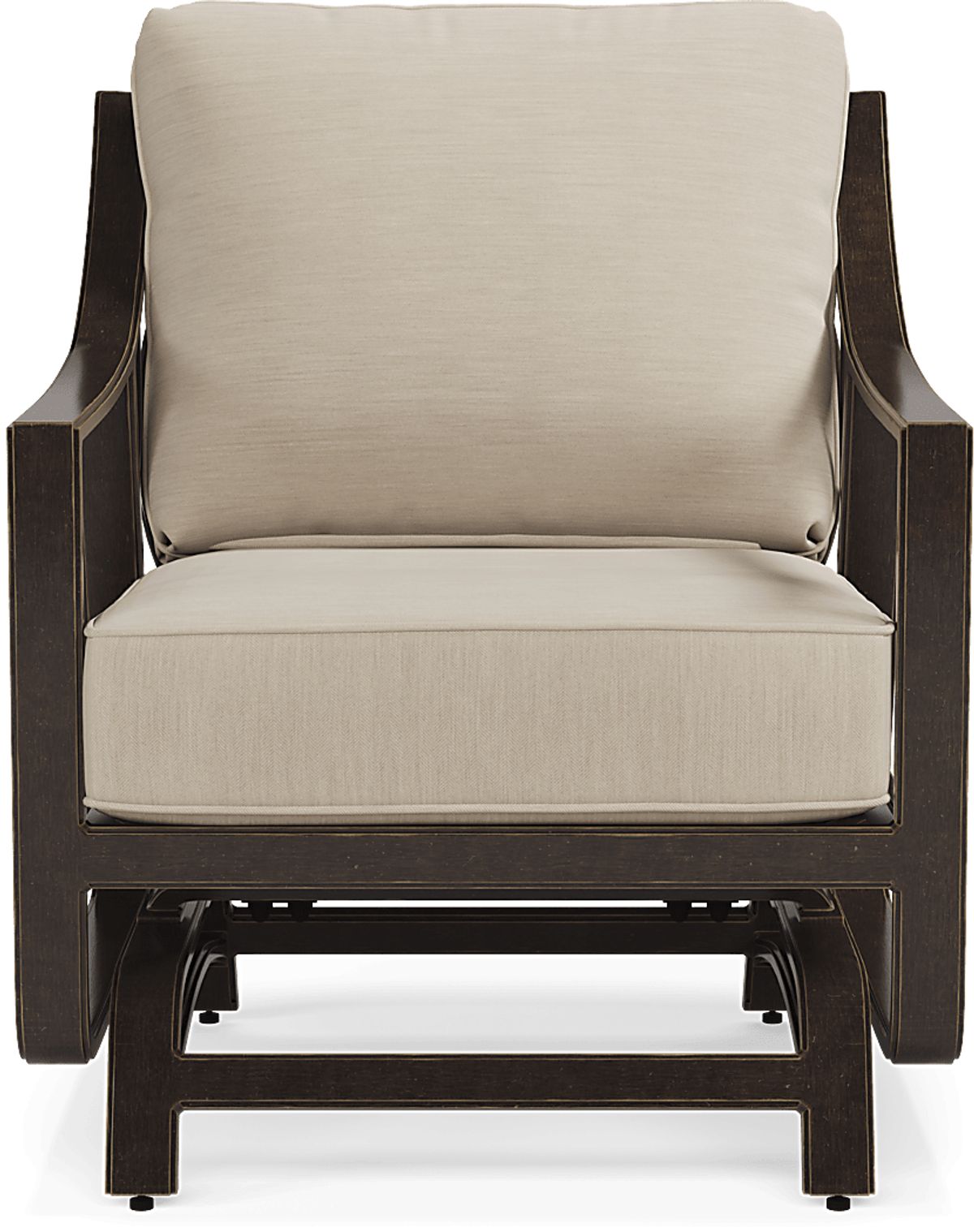 Manchester Hill Bronze Metal Linen Beige Aluminum Outdoor Rocking ...