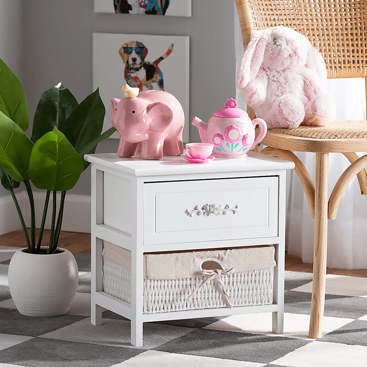 Manela White Colors,White Nightstand | Rooms to Go