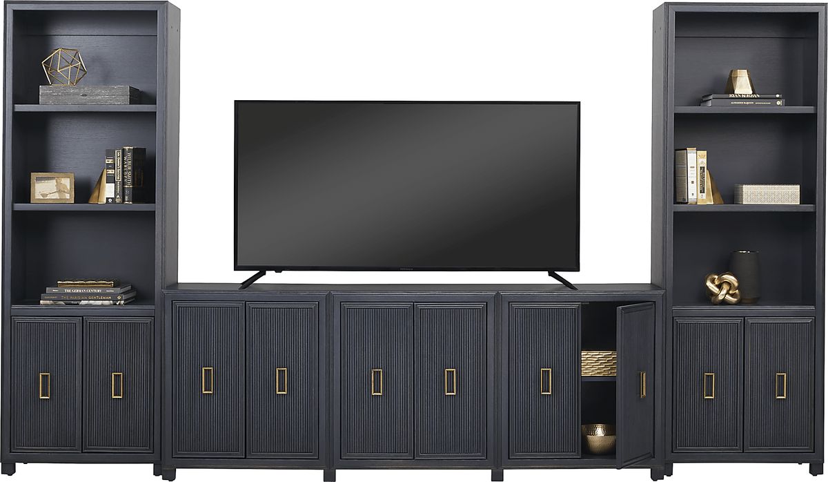 Manor Bridge Blue Colors 3 Pc Wall Unit With Console | Rooms to Go