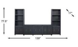 Manor Bridge Blue Colors 3 Pc Wall Unit With 83 in. Console | Rooms to Go